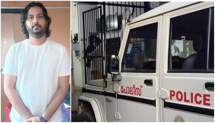Young man's car stopped by police near aidpost കാറിലെത്തിയ യുവാവ് ...