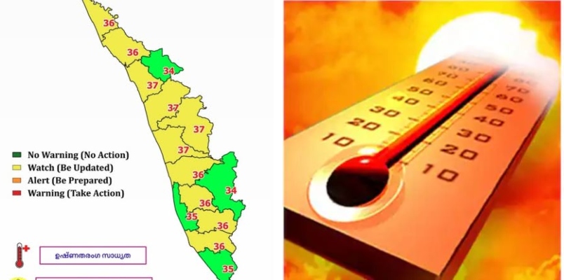 High temperature alert in kerala yellow alert in 10 districts ...