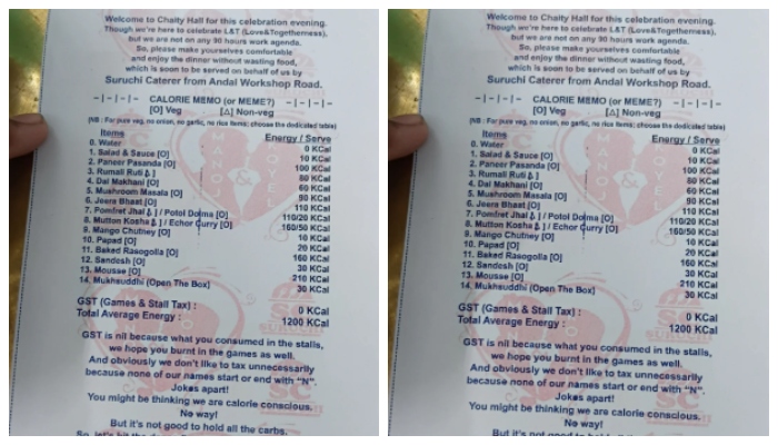 Wedding menu card: 'ജിമ്മിൽ പോകുന്നവരുടെ സ്വപ്ന മെനു'; സോഷ്യൽ മീഡിയയി ...
