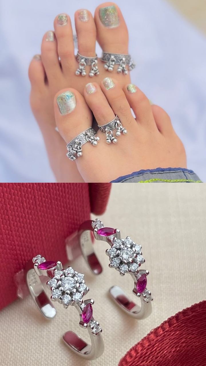 पैरों से दिखेगी दिल की सुंदरता ! देखें सिल्वर बिछिया की न्यू डिजाइन ...