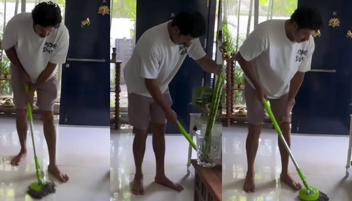 ఇంటిని క్లీన్ చేస్తున్న స్టార్ హీరోను గుర్తుపట్టారా? | Star Hero Jayam Ravi Seen Cleaning His ...