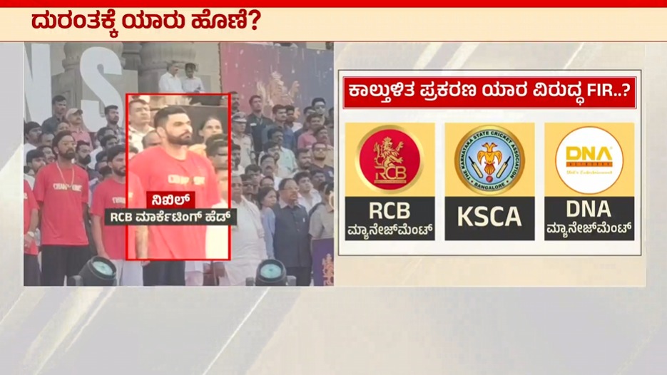 ಕಾಲ್ತುಳಿತ ಪ್ರಕರಣ ಸಂಬಂಧ ಪೊಲೀಸರ ದಾಳಿ, ಆರ್‌ಸಿಬಿ ಸಿಒಒ ಸೇರಿ ಹಲವು ಪ್ರಮುಖರು ...