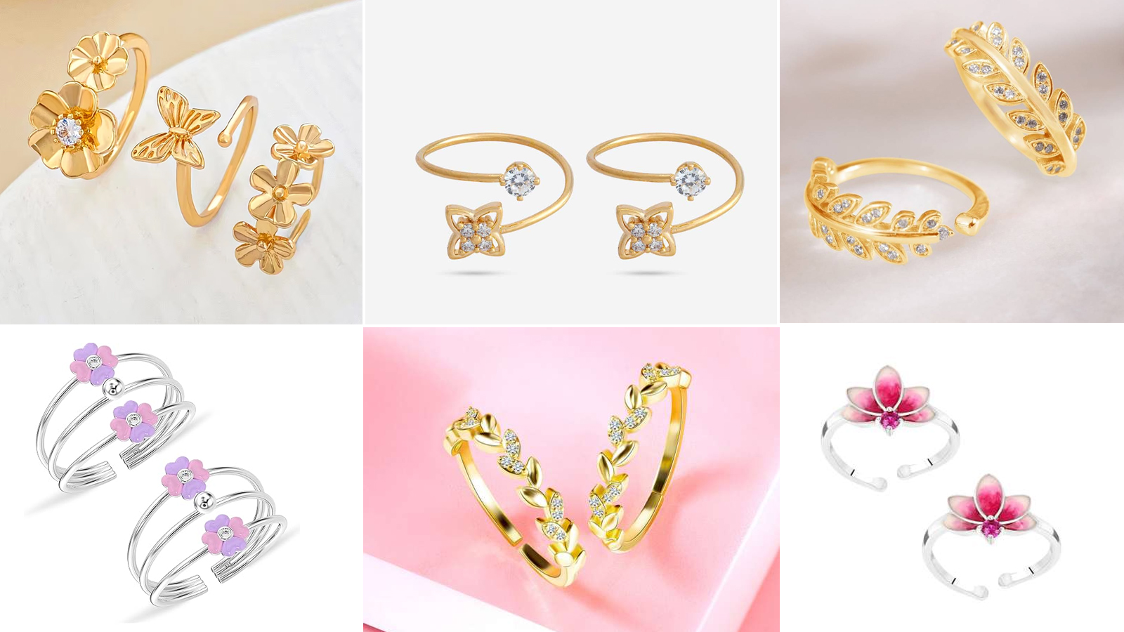 Fancy Bichiya Designs: ₹300 में लें फैंसी सिल्वर+गोल्ड प्लेटेड बिछिया ...