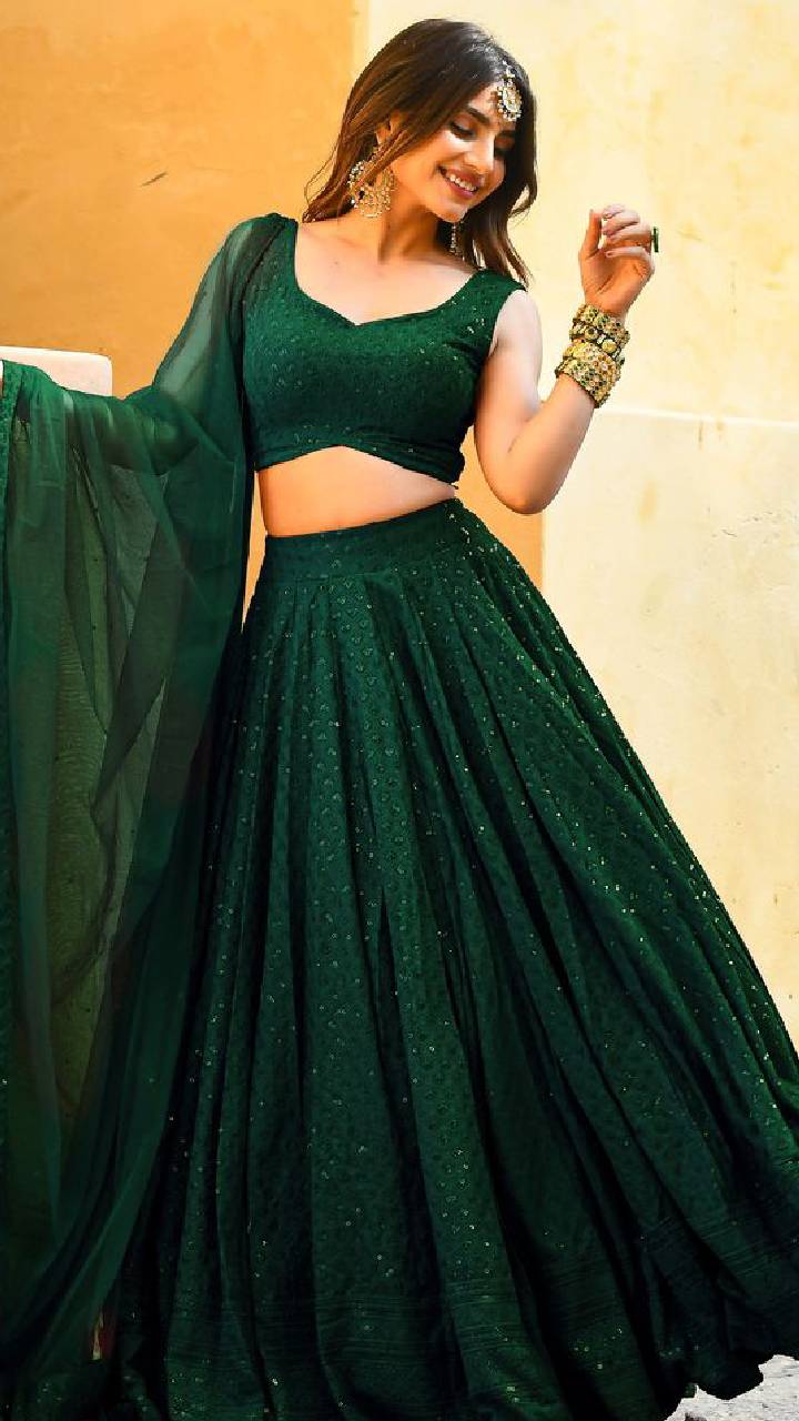 5 green lehengas for a stunning Hariyali Teej look | Asianet Newsable