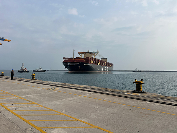 World’s largest container ship MSC Turkiye docks at Vizhinjam port ...