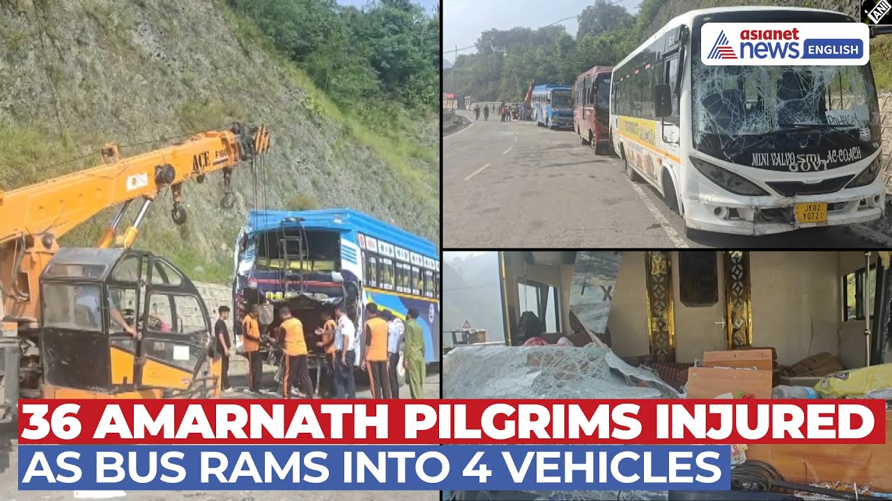 36 Amarnath Yatra Pilgrims Injured as Bus Hits Four Vehicles in Ramban ...