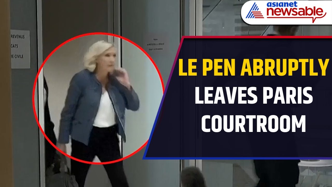 Watch: French National Rally Leader Le Pen Abruptly Leaves Paris ...
